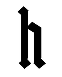 Letter h in the gothic style alphabet symbol Vector Image