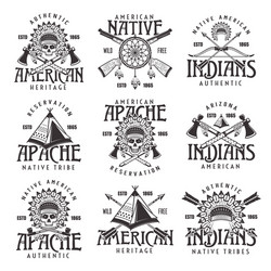 Ethnic font native american indian alphabet Vector Image