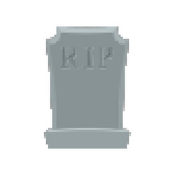 Gravestone pixel art tomb 8 bit grave halloween Vector Image