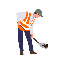 Road worker cartoon character wearing uniform Vector Image