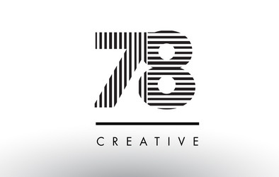 78 black and yellow number logo design Royalty Free Vector