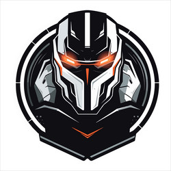 Cyborg mech warrior e-sport emblem logo Royalty Free Vector