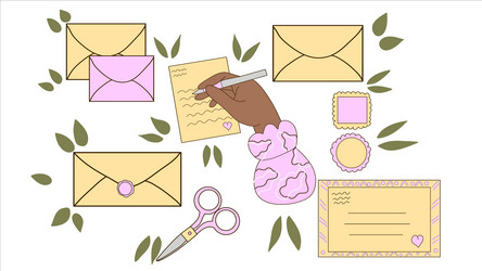 Envelopes cartoon set Royalty Free Vector Image