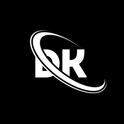 Dk logo d k design white letter dkd Royalty Free Vector