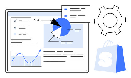 Crm dashboard with pie chart and data analytics Vector Image