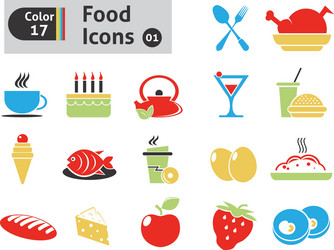 Food icon set Royalty Free Vector Image - VectorStock