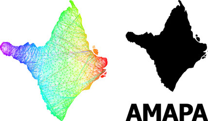 Triangle filled spectral colored map of amapa Vector Image