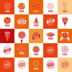 Two logo pizza on a white background Royalty Free Vector