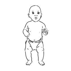 Baby figure front side and back view beautiful Vector Image
