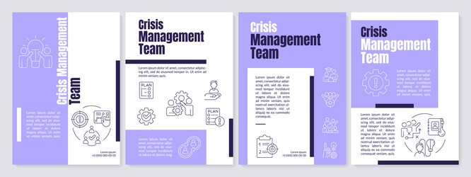 Crisis management team pink brochure template Vector Image