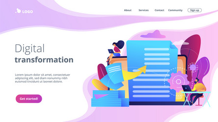 Digital transformation concept landing page Vector Image
