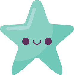 Kawaii blue star cartoon design Royalty Free Vector Image