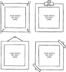 Beautiful template hand drawn frames Royalty Free Vector