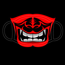 Japanese oni kabuki mask template Royalty Free Vector Image
