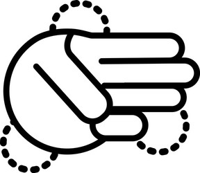 Three hand signal line style Royalty Free Vector Image