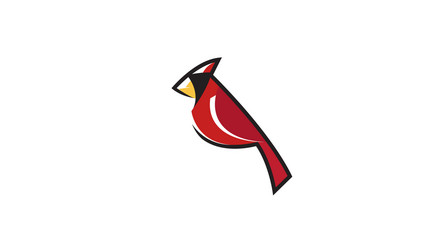 Creative red cardinal text logo Royalty Free Vector Image