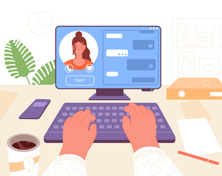 Communication using a computer Royalty Free Vector Image