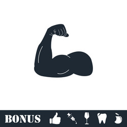 Silhouette arm bicep muscle flexing bodybuilding Vector Image