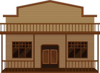 Western post office building of wild west town Vector Image