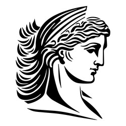 Ancient greek woman head logo Royalty Free Vector Image