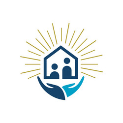 Home care logo design hand and house symbol Vector Image