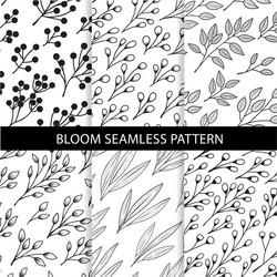 Seamless patterns with floral elements Royalty Free Vector