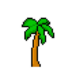 Pixel coconut tree image for game assets Vector Image