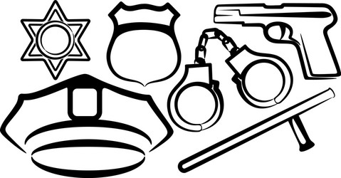 Police equipment set Royalty Free Vector Image