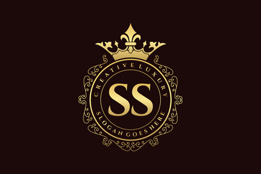 Ss initial letter luxury calligraphic feminine Vector Image