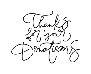Donate calligraphy quote design for charity Vector Image