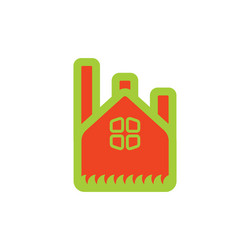 Green natural factory symbol logo Royalty Free Vector Image