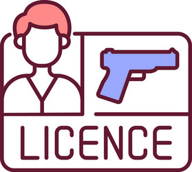 Gun license glyph icon pistol and document Vector Image