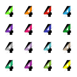 Number 4 logo logotype design Royalty Free Vector Image