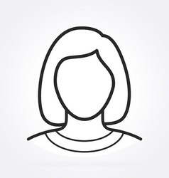 Simple human female head outline Royalty Free Vector Image