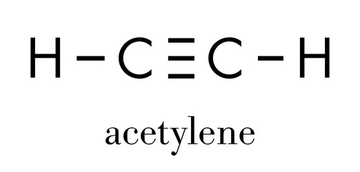 Acetylene ethyne molecule used in oxy-acetylene Vector Image