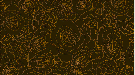 Roses bud outlines pattern with contours Vector Image