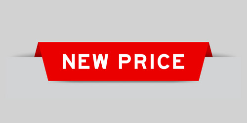 Red color inserted label banner with word new Vector Image