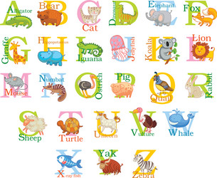 Cute animal alphabet Royalty Free Vector Image