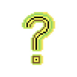 Question mark icon pixel art design Royalty Free Vector