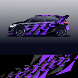 Racing car wrap purple design custom livery Vector Image