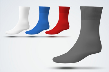 Set of black realistic sock mockups Royalty Free Vector