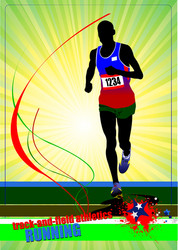 Running track in park scene Royalty Free Vector Image