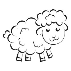 Beautiful cute sheep line art Royalty Free Vector Image