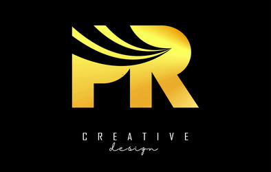 Pr modern letter logo design with swoosh Vector Image