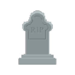 Gravestone pixel art tomb 8 bit grave halloween Vector Image