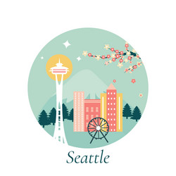 Seattle Skyline Banner Vector Images (73)