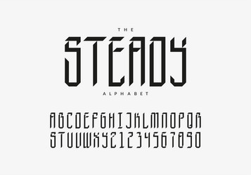 Thin retro font with numbers Royalty Free Vector Image