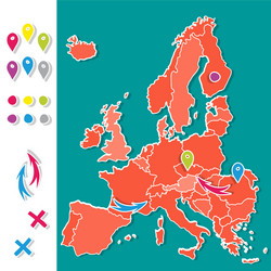 Cartoon style hand drawn travel map europe Vector Image