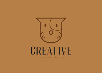 Cat shop logo design template pet care icon line Vector Image