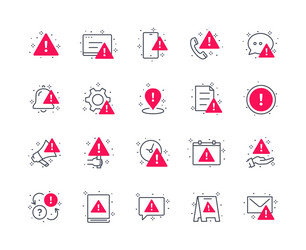 Warning icons black set Royalty Free Vector Image